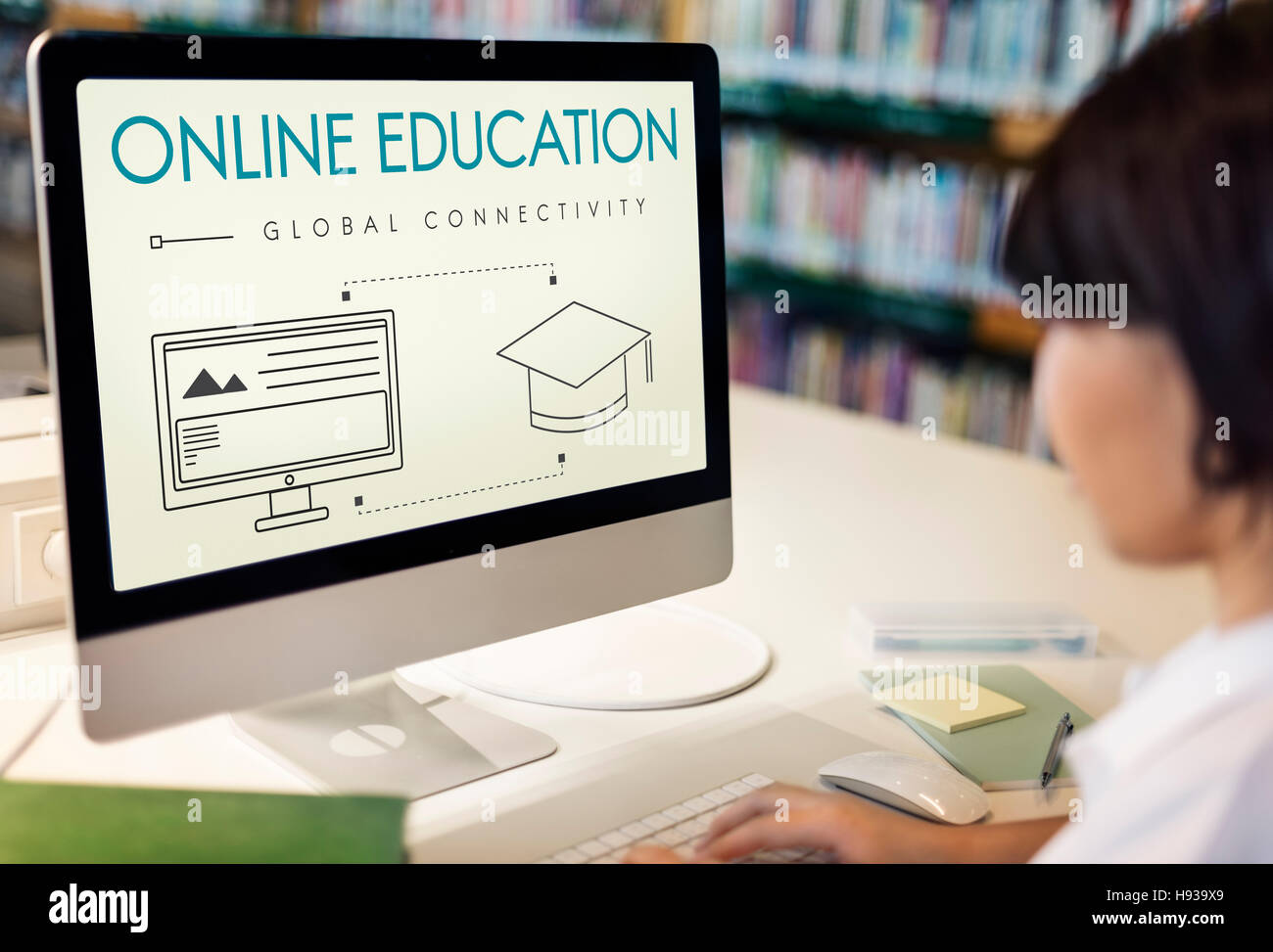 Online Education Global Connectivity Graphic Concept Stock Photo - Alamy