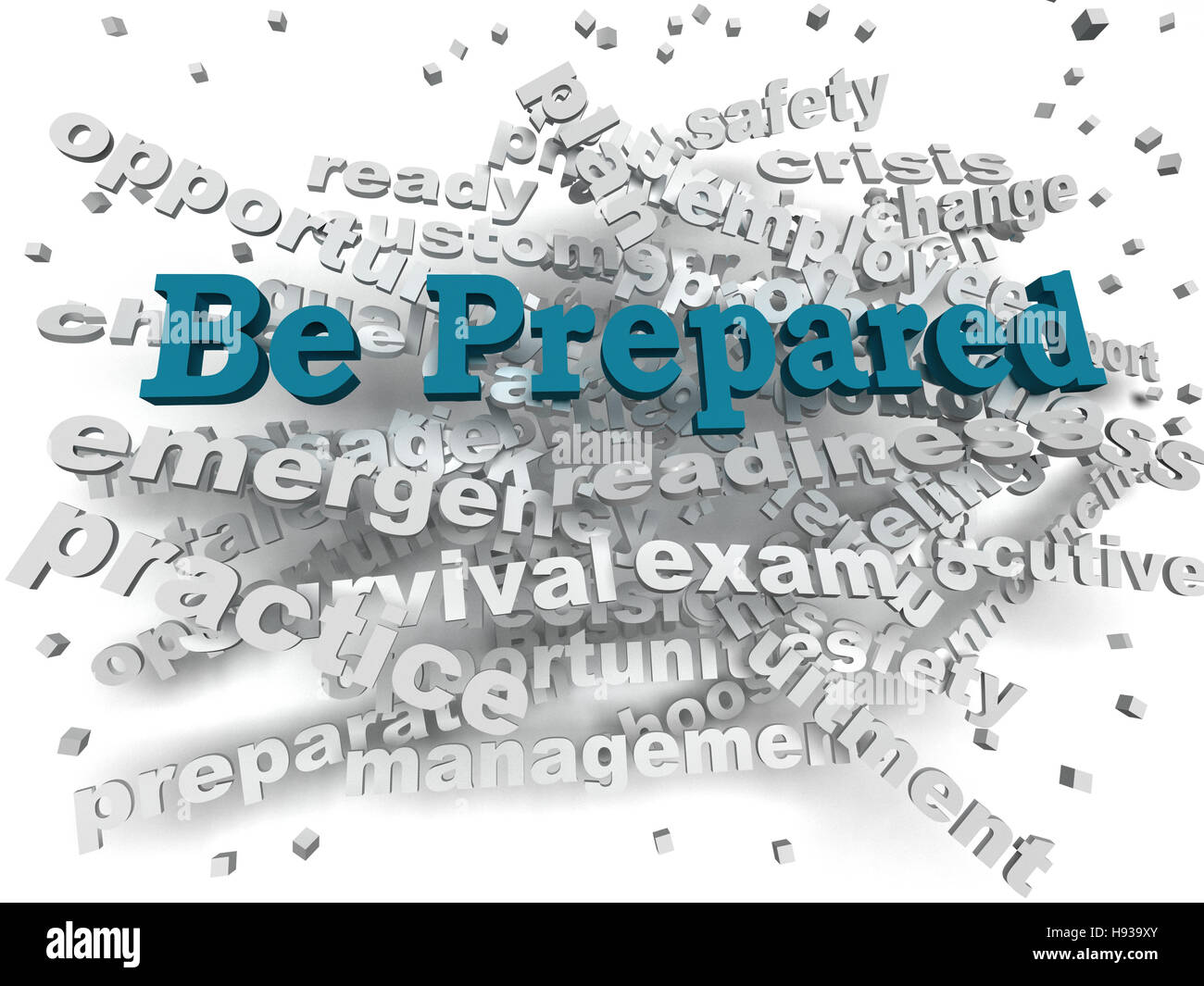 3d image Be Prepared word cloud concept Stock Photo - Alamy