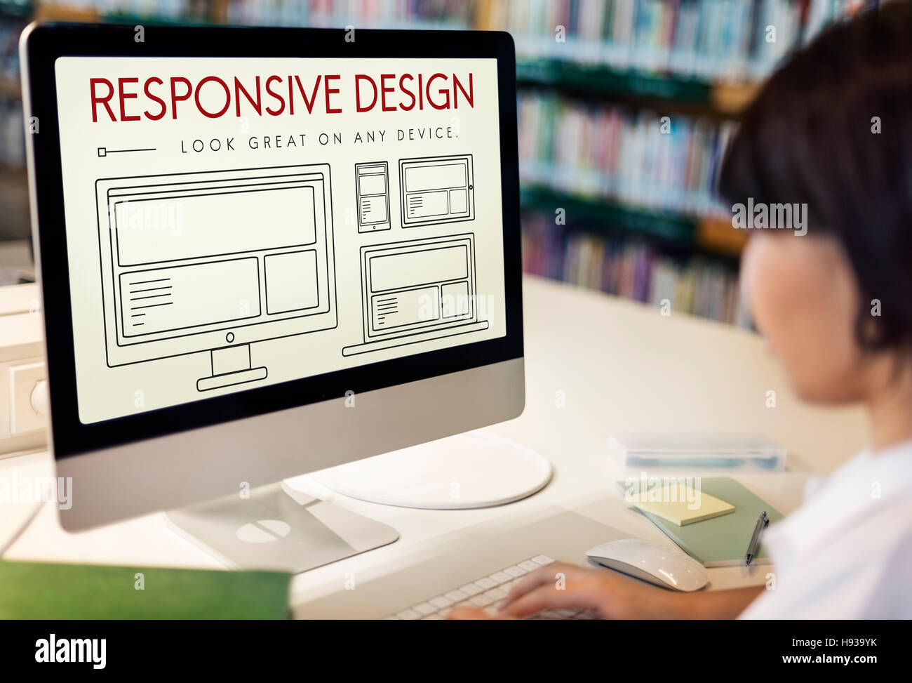 Responsive Design Layout Webpage Template Concept Stock Photo - Alamy