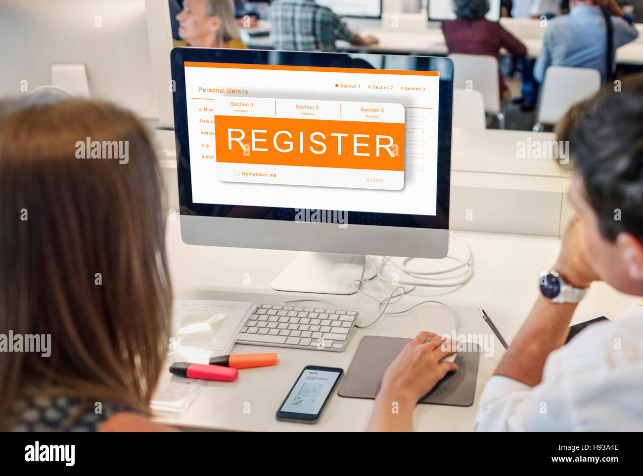 Online Application Registration Form Graphics Concept Stock Photo - Alamy