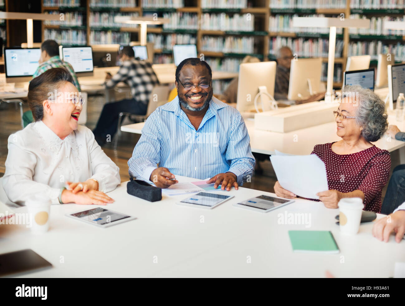 Brainstorming Communication Conference Library Concept Stock Photo - Alamy