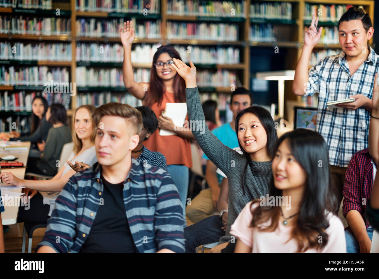 Studying Library Learning Knowledge Unity Concept Stock Photo - Alamy