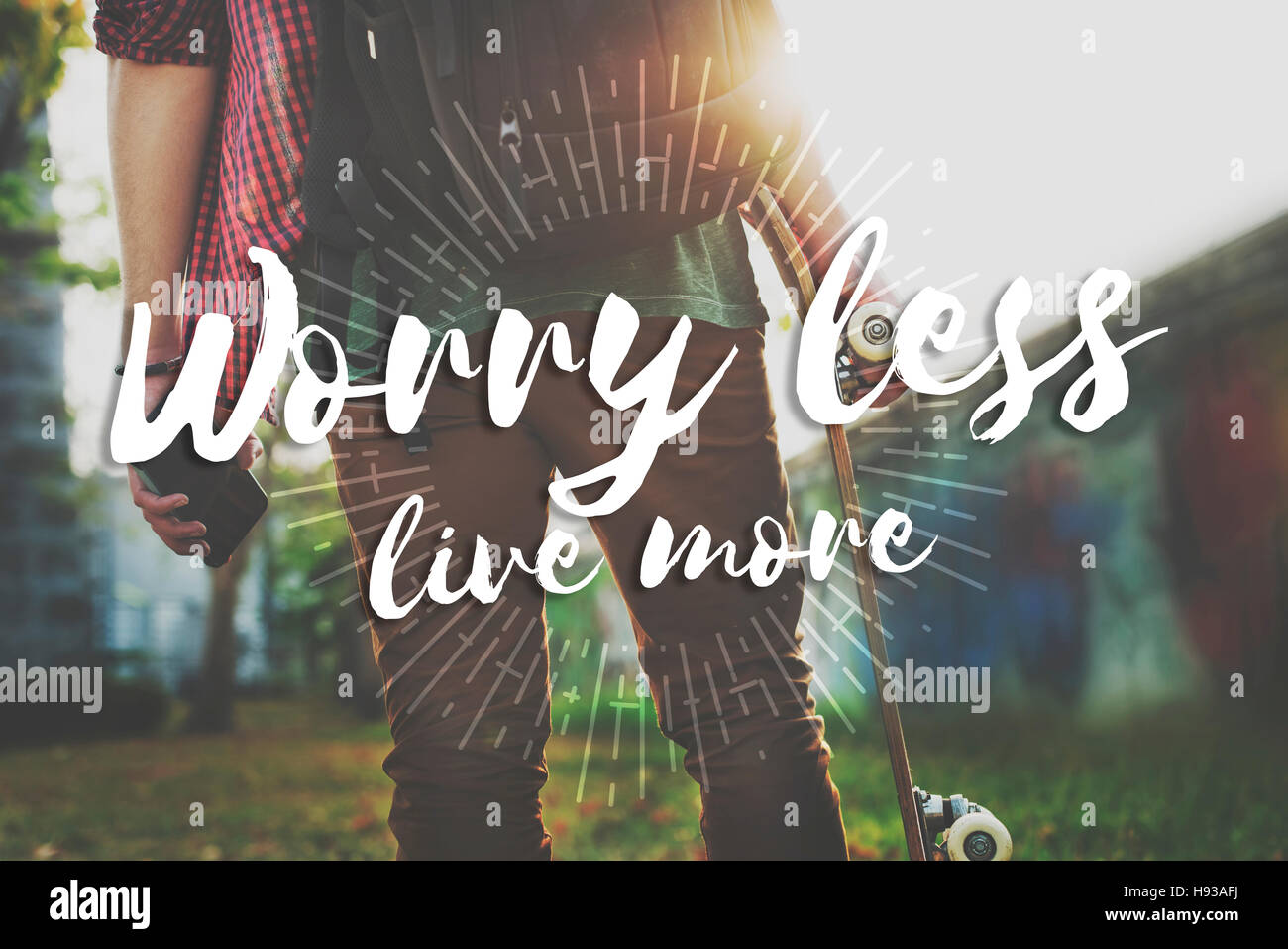 Worry Less Live More Attitude Emotion Happiness Concept Stock Photo - Alamy