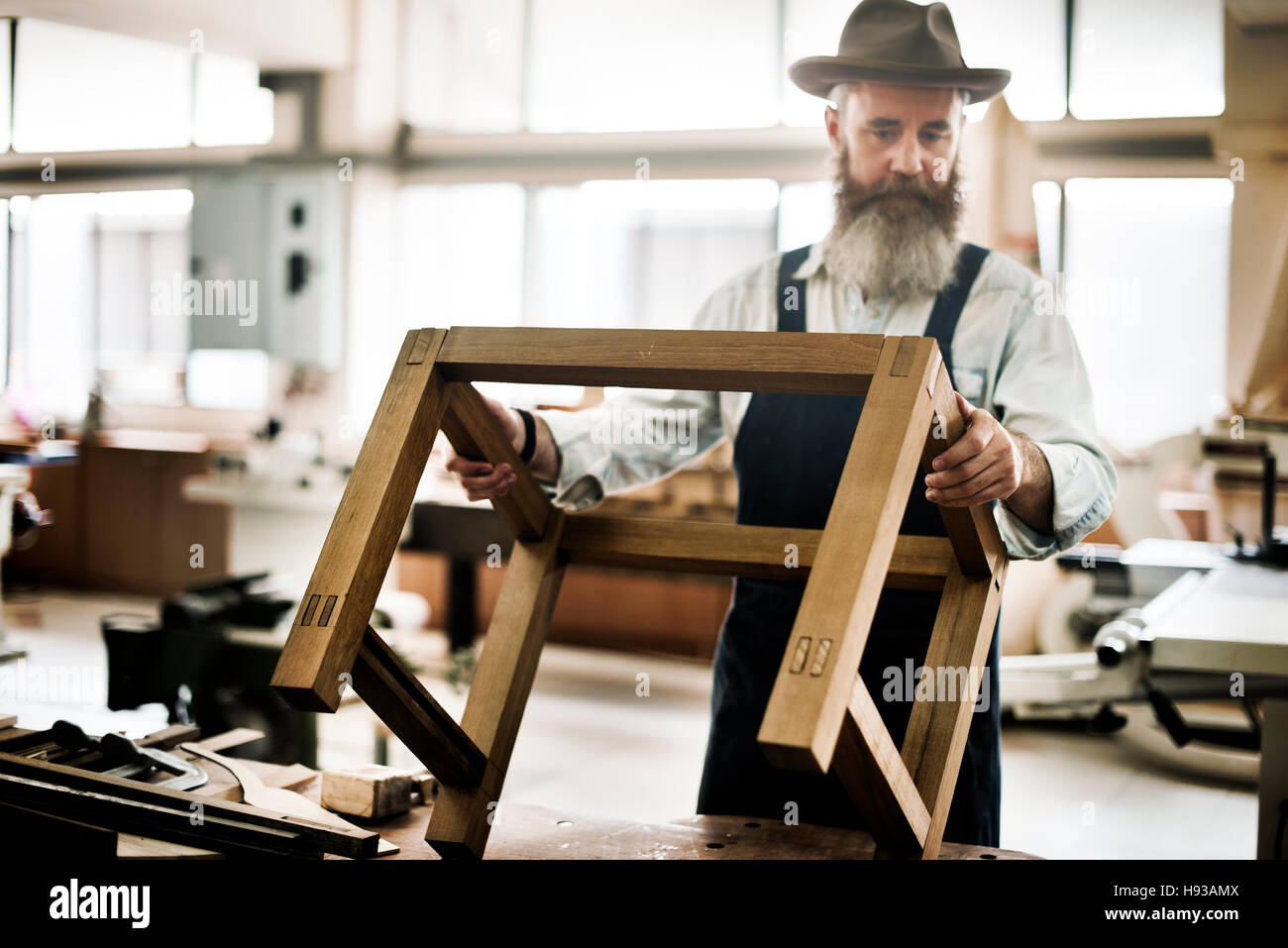 Carpenter Craftmanship Carpentry Handicraft Wooden Workshop Concept ...