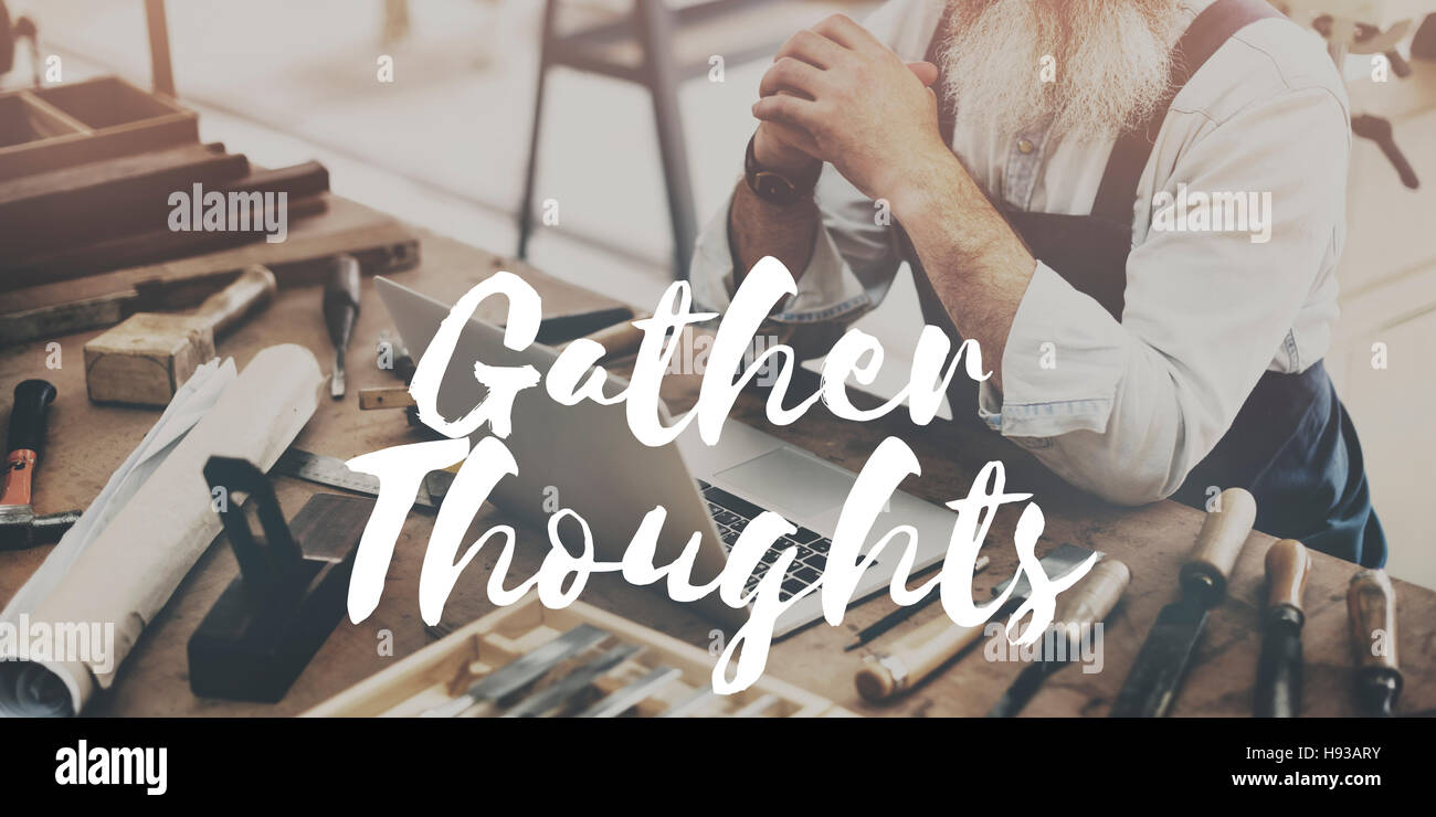 Man Working Crafting Project Design Concept Stock Photo - Alamy