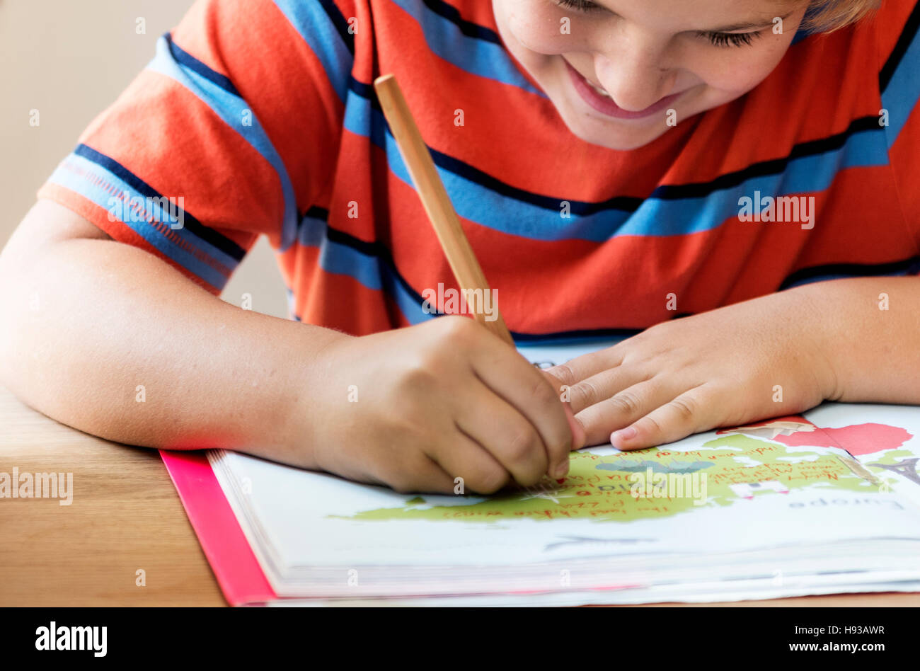 Home School Learning Homework Reading Concept Stock Photo - Alamy