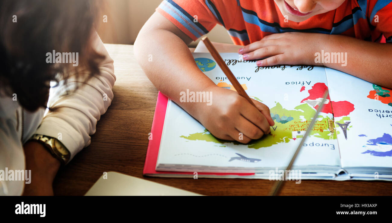 Home School Learning Homework Reading Concept Stock Photo - Alamy