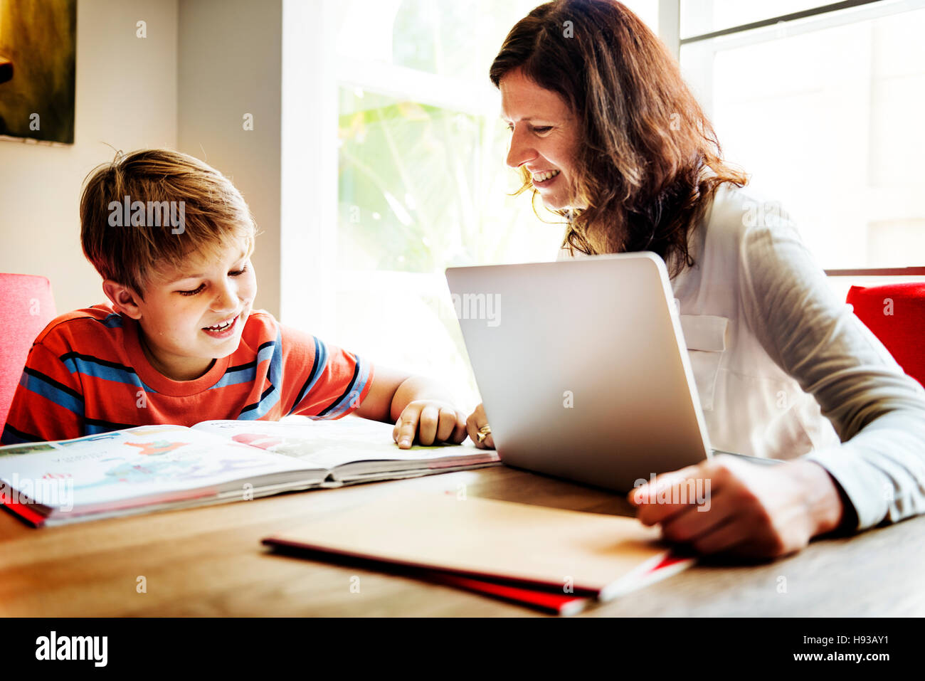 Home School Learning Homework Reading Concept Stock Photo - Alamy