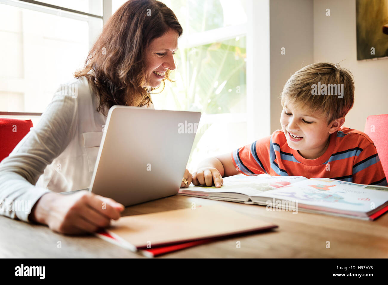 Home School Learning Homework Reading Concept Stock Photo - Alamy