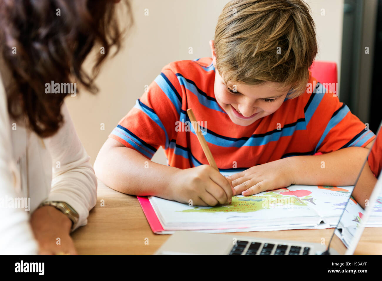 Home School Learning Homework Reading Concept Stock Photo - Alamy