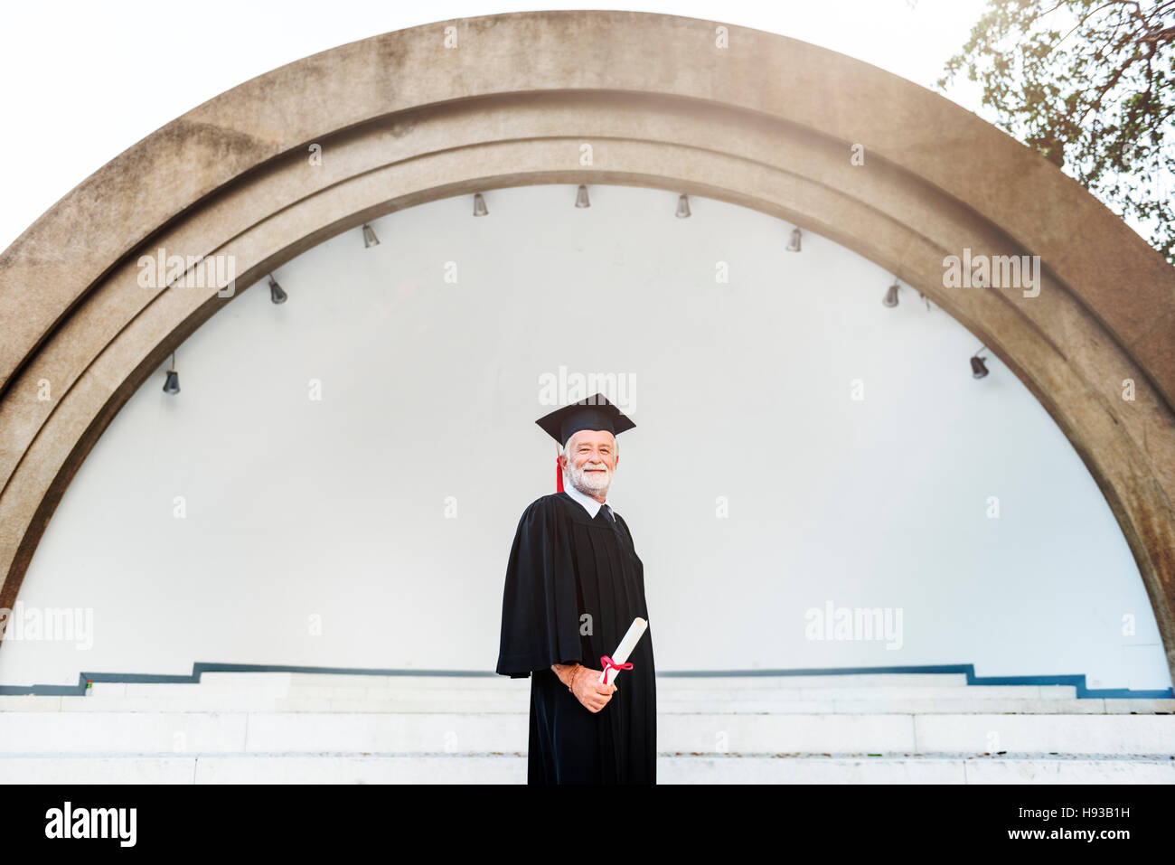 Senior Adult Graduation Success Concept Stock Photo - Alamy