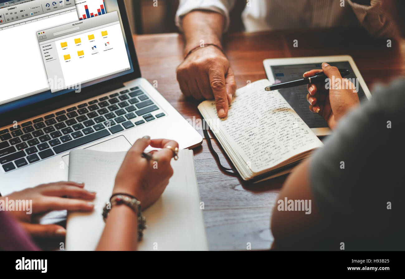 Friends Working Discussion Meeting Sharing Ideas Concept Stock Photo ...