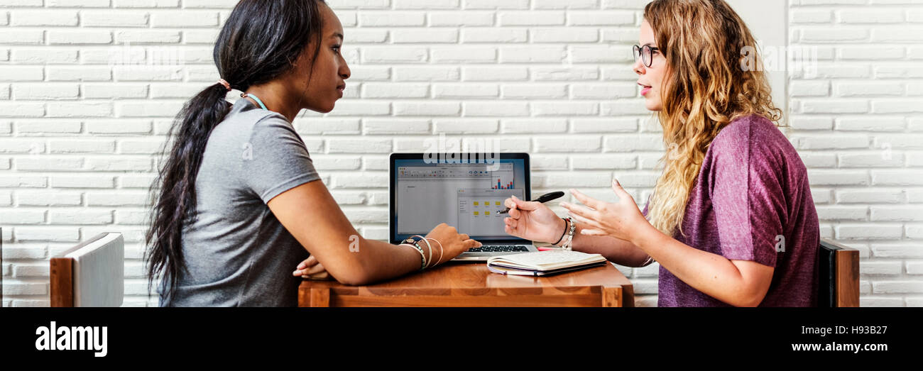 Friends Working Discussion Meeting Sharing Ideas Concept Stock Photo ...