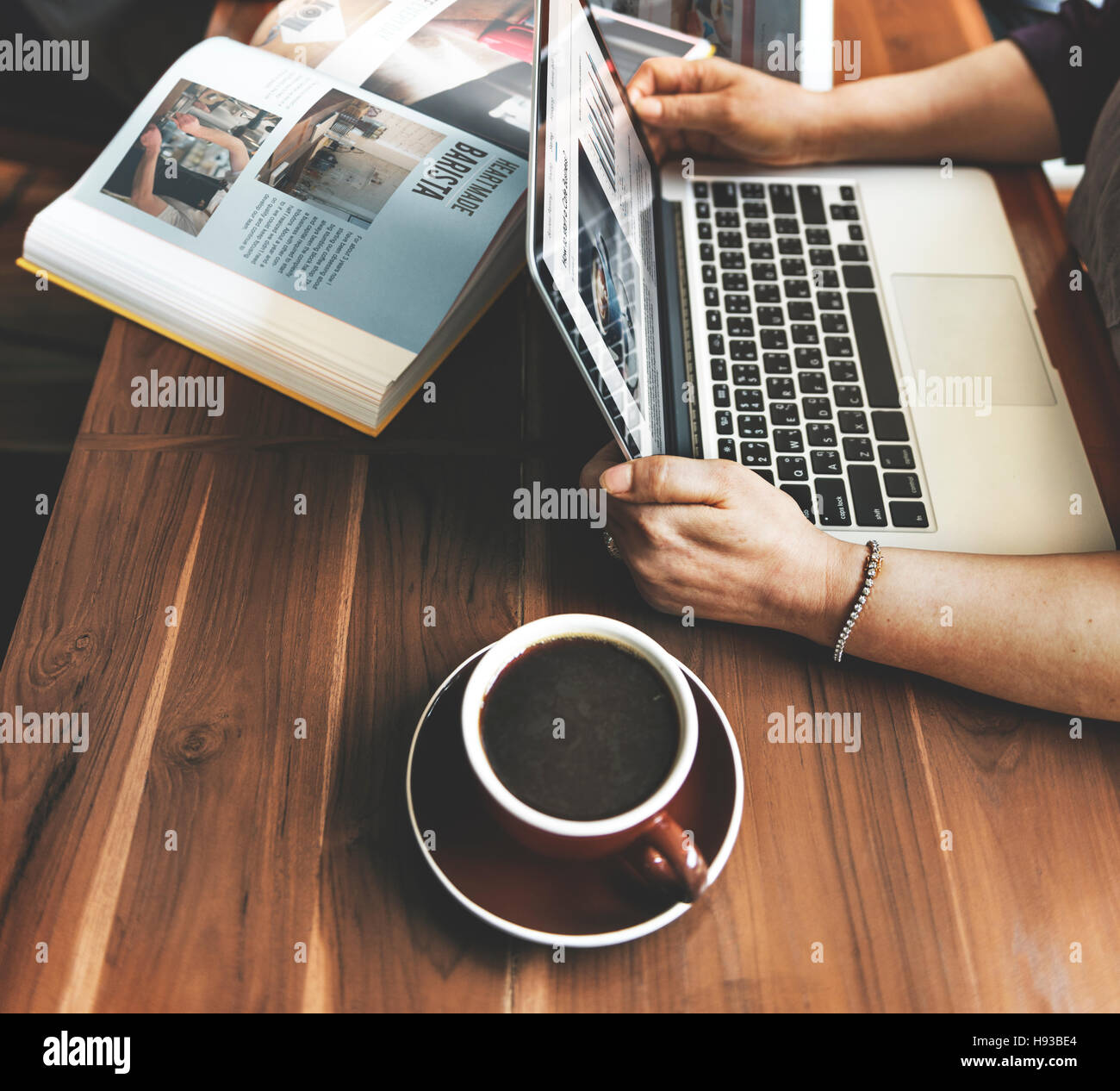 Coffee Connection Internet Information Beverage Concept Stock Photo - Alamy