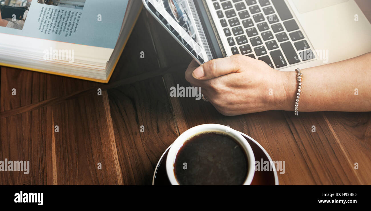 Coffee Connection Internet Information Beverage Concept Stock Photo - Alamy