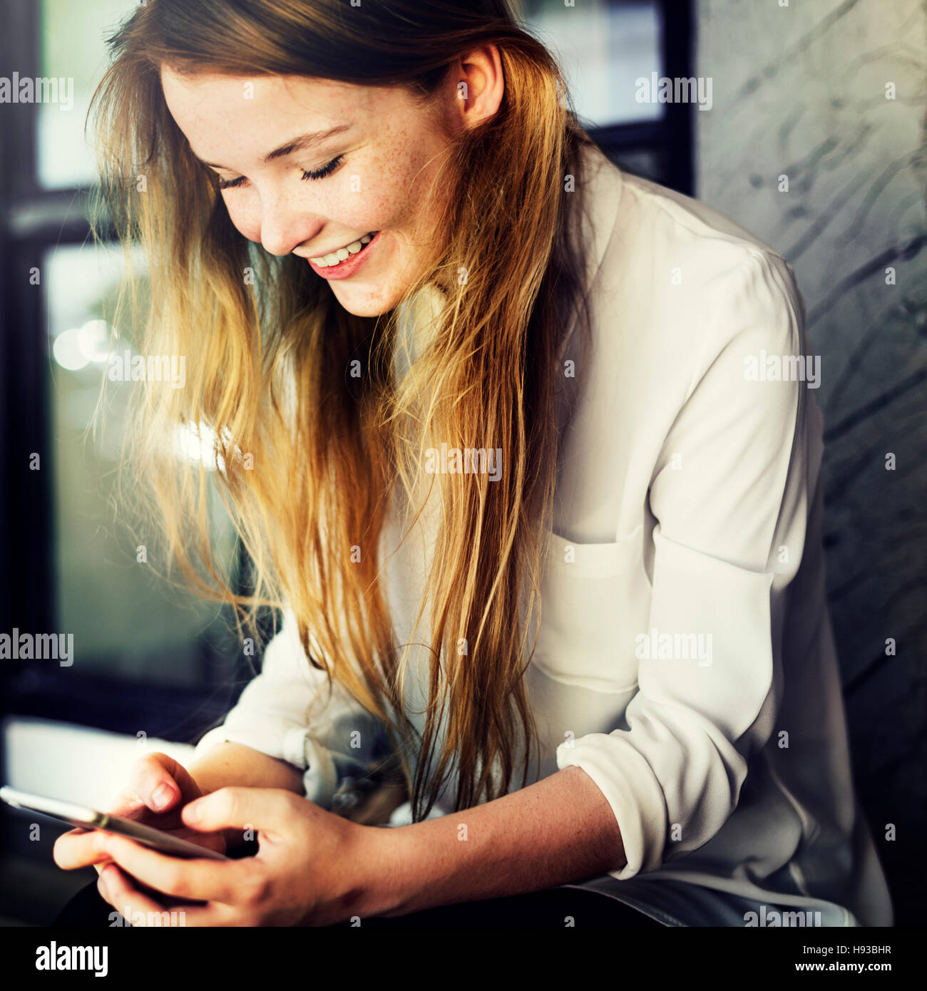 Social Media Browsing Pretty Girl Youth Culture Concept Stock Photo - Alamy