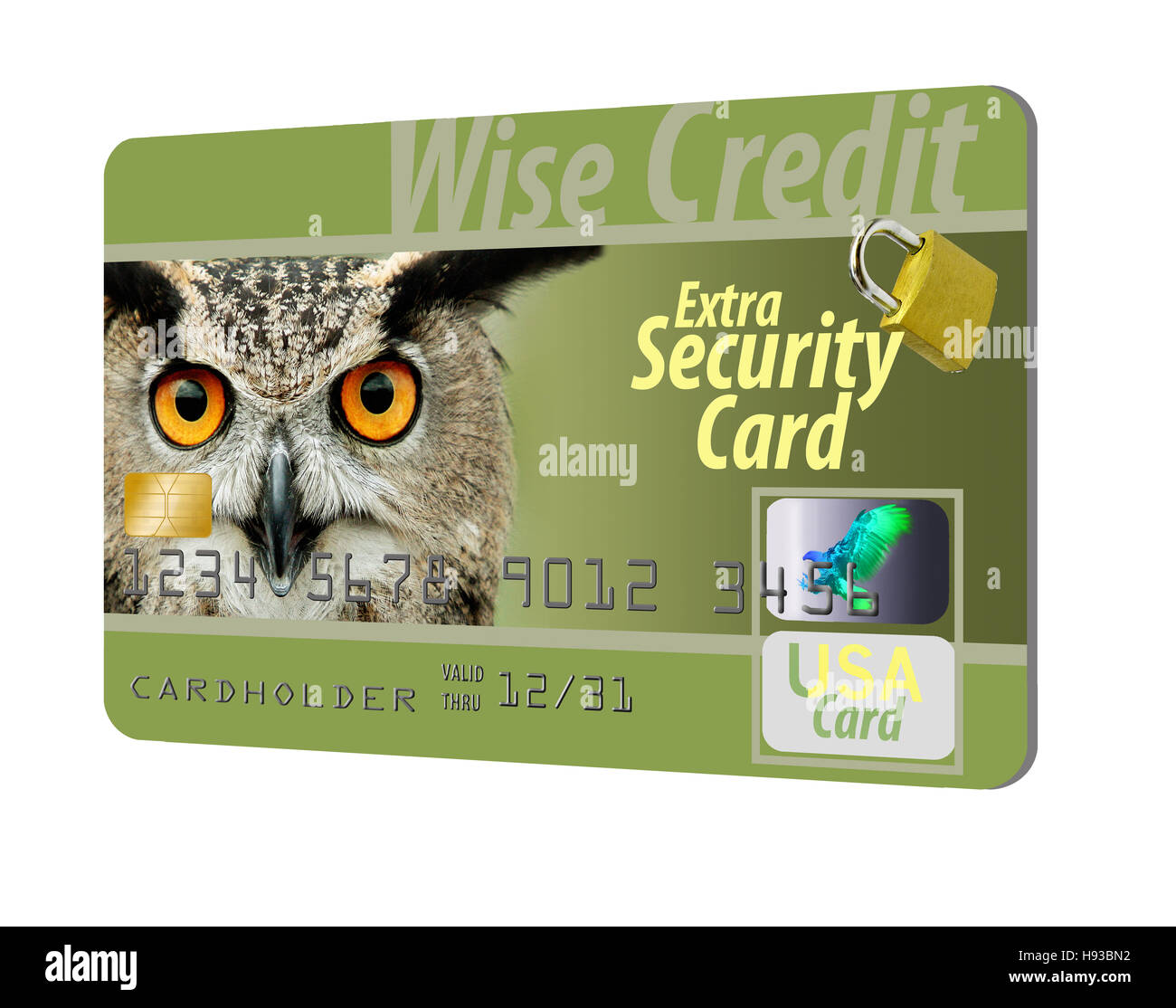 Wise credit card provides extra security, isolated on white background ...