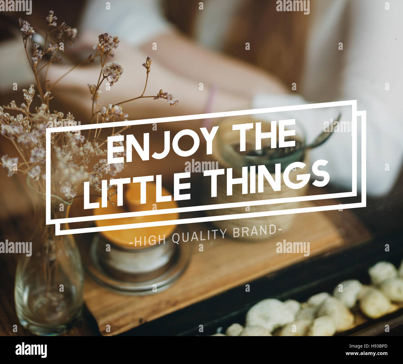 Enjoy the Little Things Pleasurable Happiness Delightful Concept Stock ...