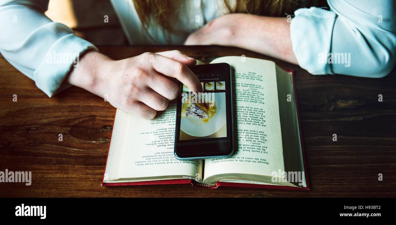 Social Media Browsing Pretty Girl Youth Culture Concept Stock Photo - Alamy