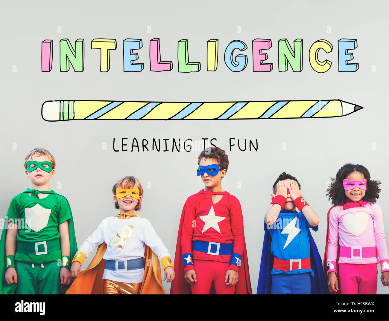 Education Learning Is Fun Children Graphic Concept Stock Photo - Alamy