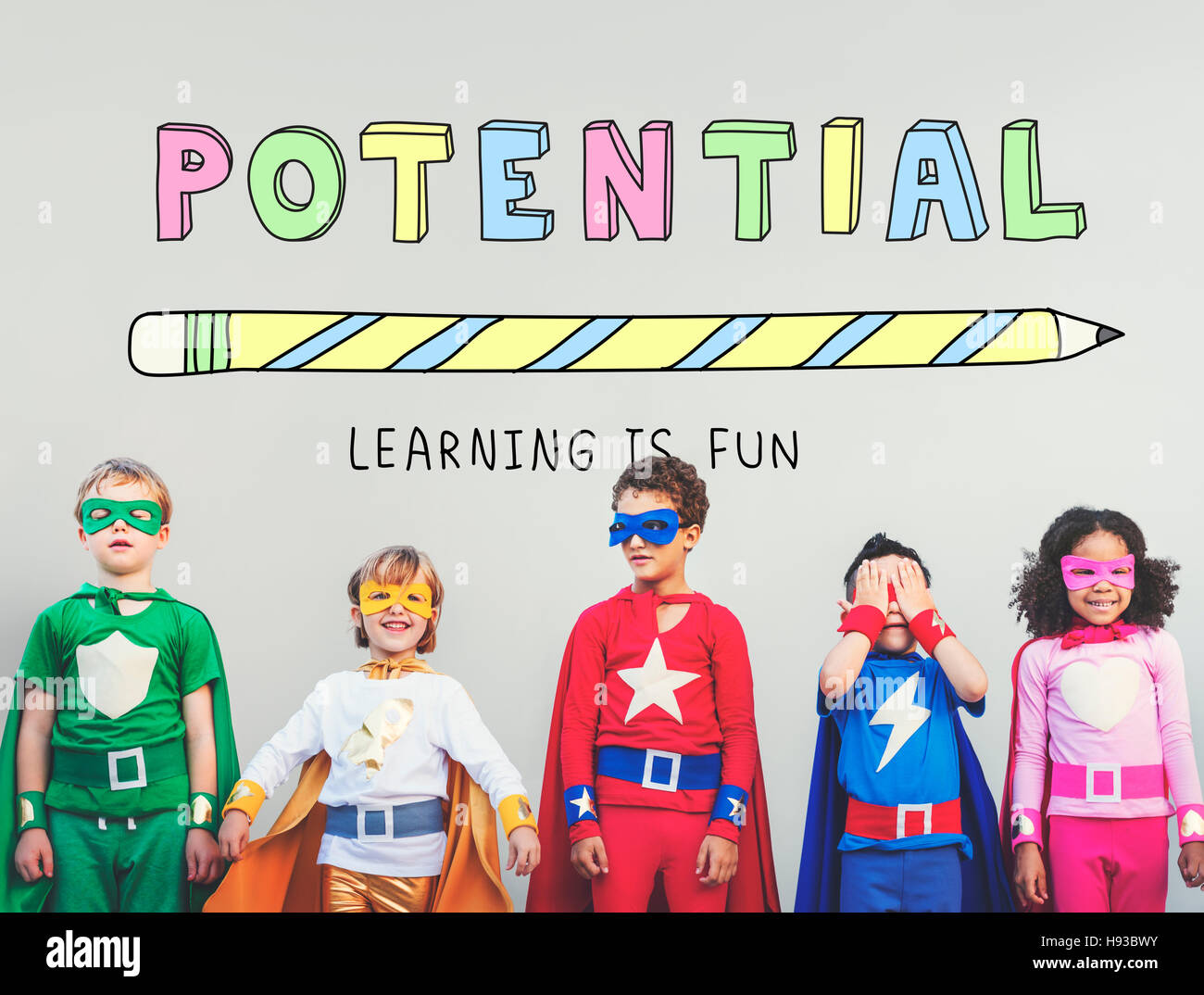 Education Learning Is Fun Children Graphic Concept Stock Photo - Alamy