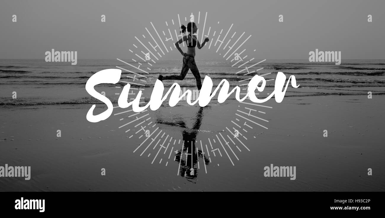 Summer vacation concept concept Black and White Stock Photos & Images ...