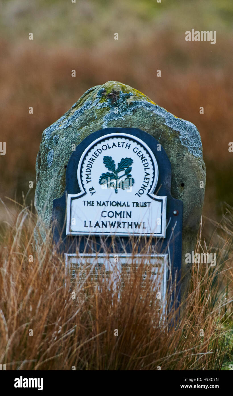 A National Trust Sign at Llanwrthwl Common Powys Mid-Wales Stock Photo ...