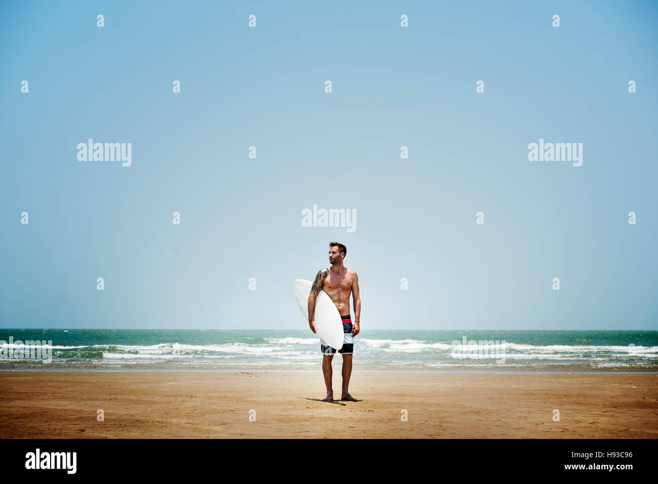 Man Surfing Hobby Beach Concept Stock Photo - Alamy