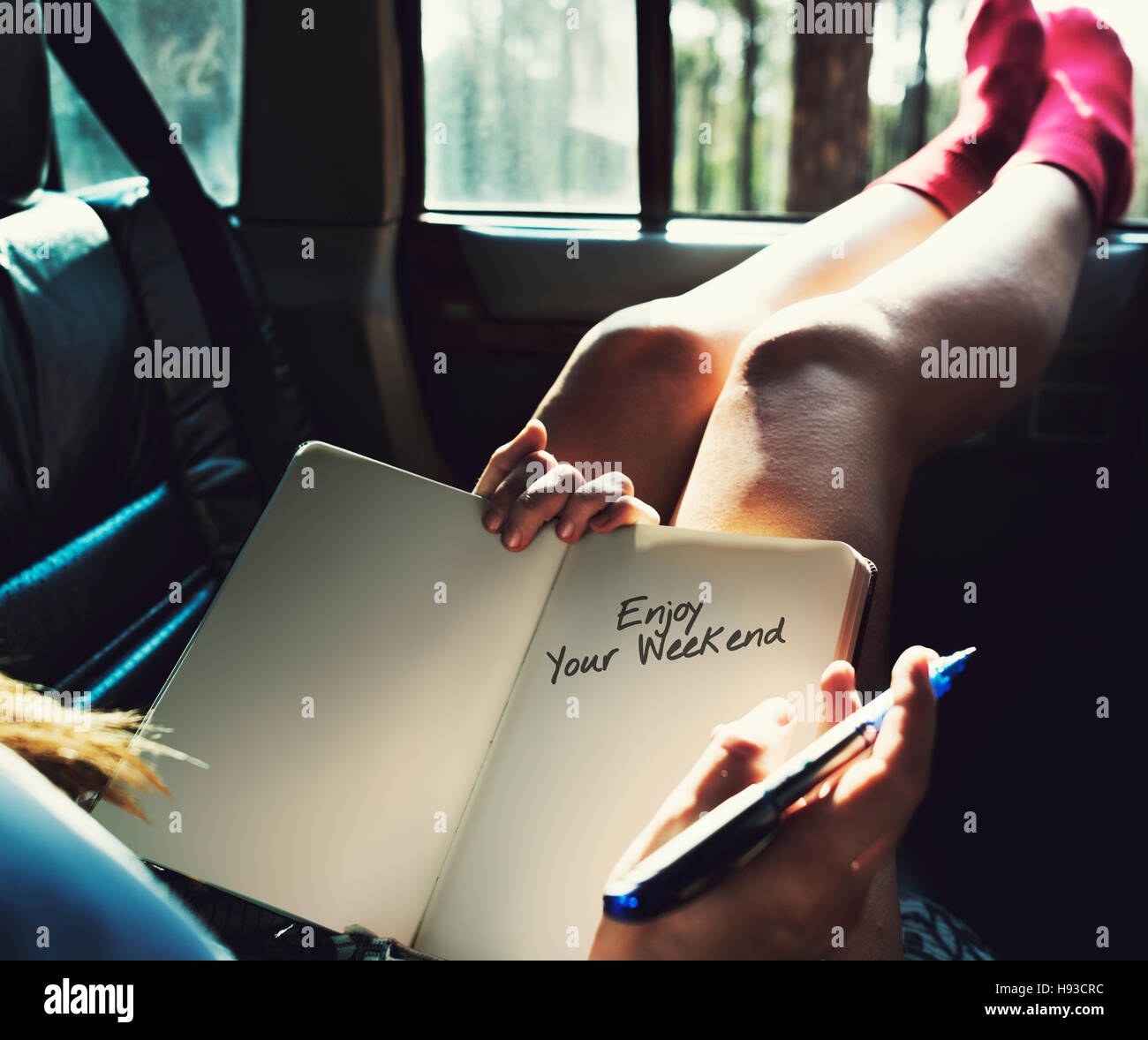 Be Happy Fun Weekends Concept Stock Photo - Alamy