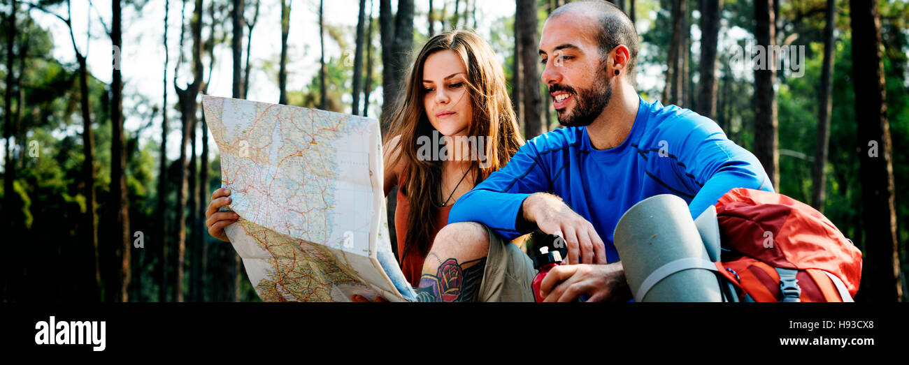 Camp Forest Adventure Travel Remote Relax Concept Stock Photo - Alamy