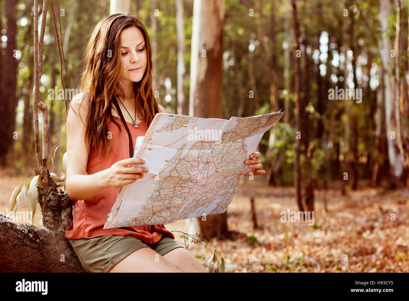 Map Adventure Destination Navigation Route Trip Concept Stock Photo - Alamy