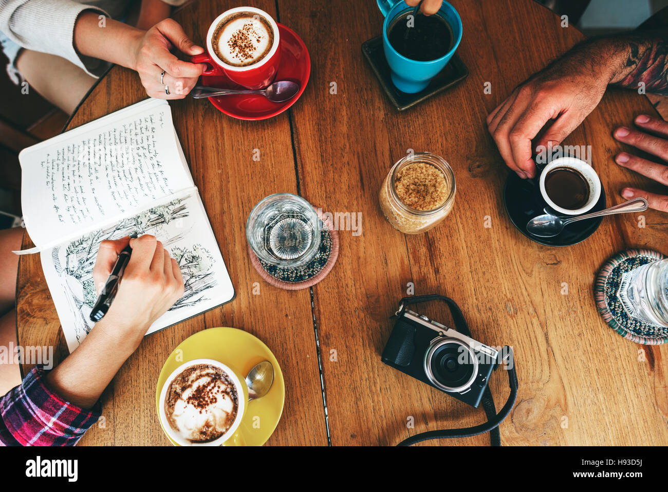 Coffee Shop Cafe Drinking Friendship Togetherness Concept Stock Photo ...