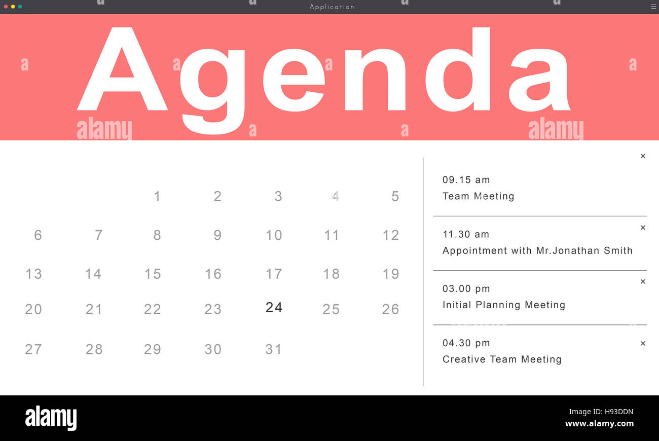 Agenda Appointment Schedule Calendar Reminder Concept Stock Photo - Alamy