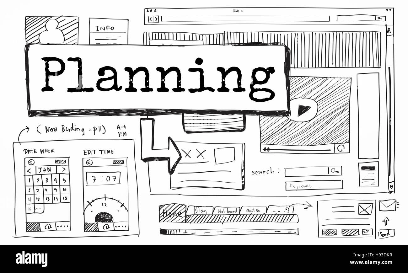 Planning Progress Solutions Guide Design Concept Stock Photo - Alamy