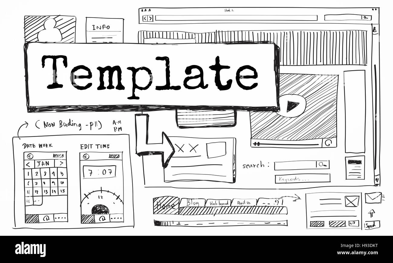 Template Website Design Layout Responsive Concept Stock Photo - Alamy
