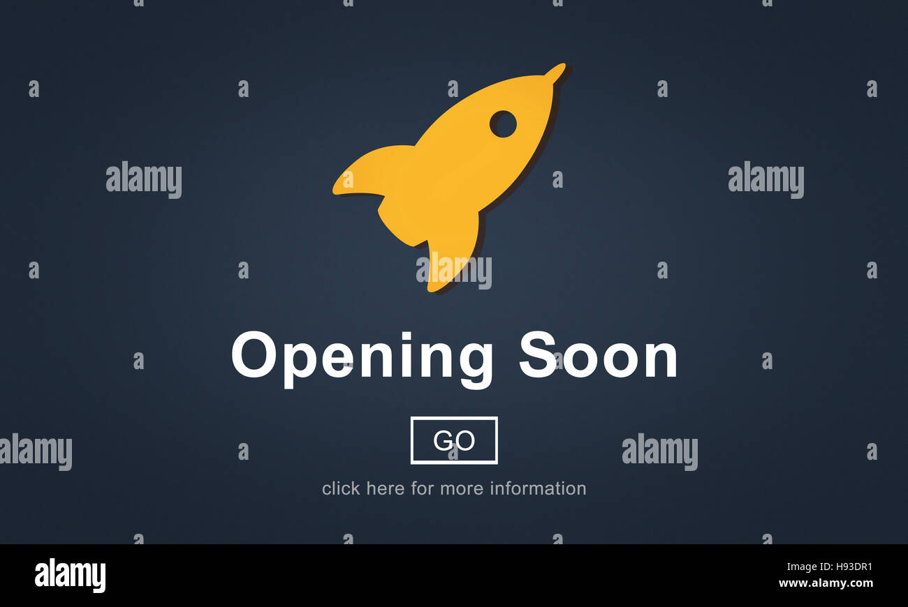 Opening Soon Launch Welcome Advertising Commercial Concept Stock Photo ...