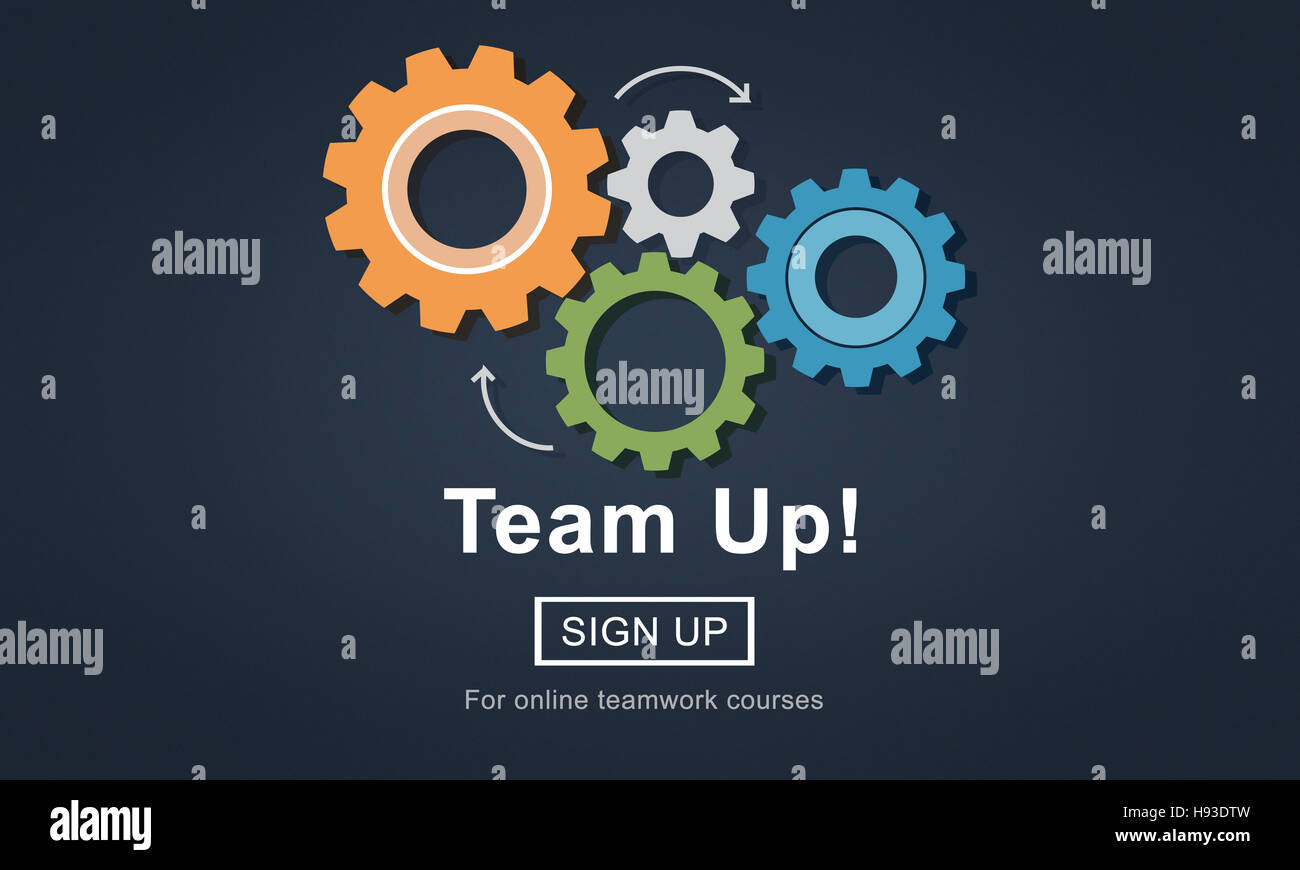 Team Up Teamwork Collaboration Togetherness Concept Stock Photo - Alamy