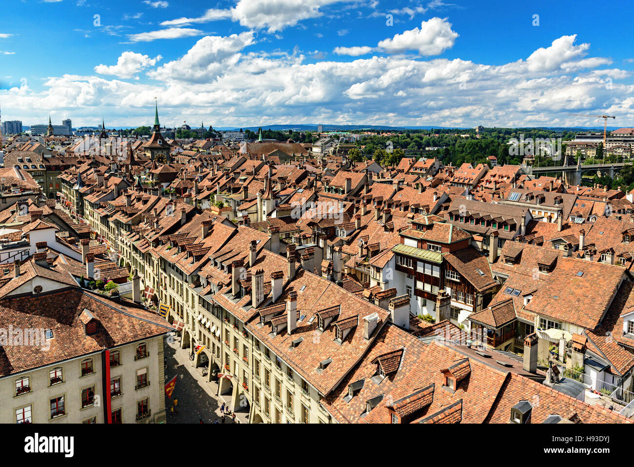Bern aerial view on the old town with historical buildings Stock Photo ...