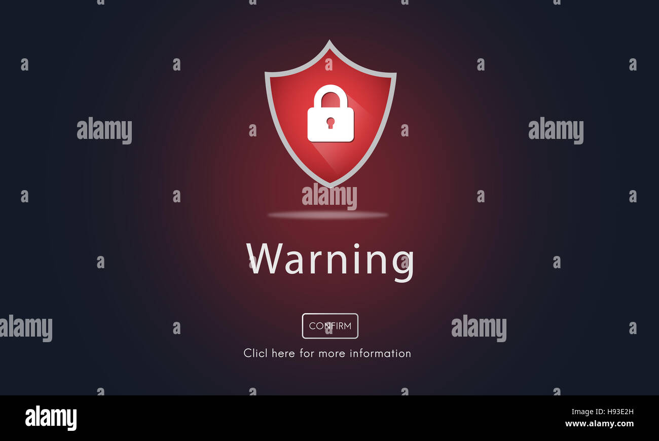 Warning Security Alert Warning Secured Website Concept Stock Photo - Alamy