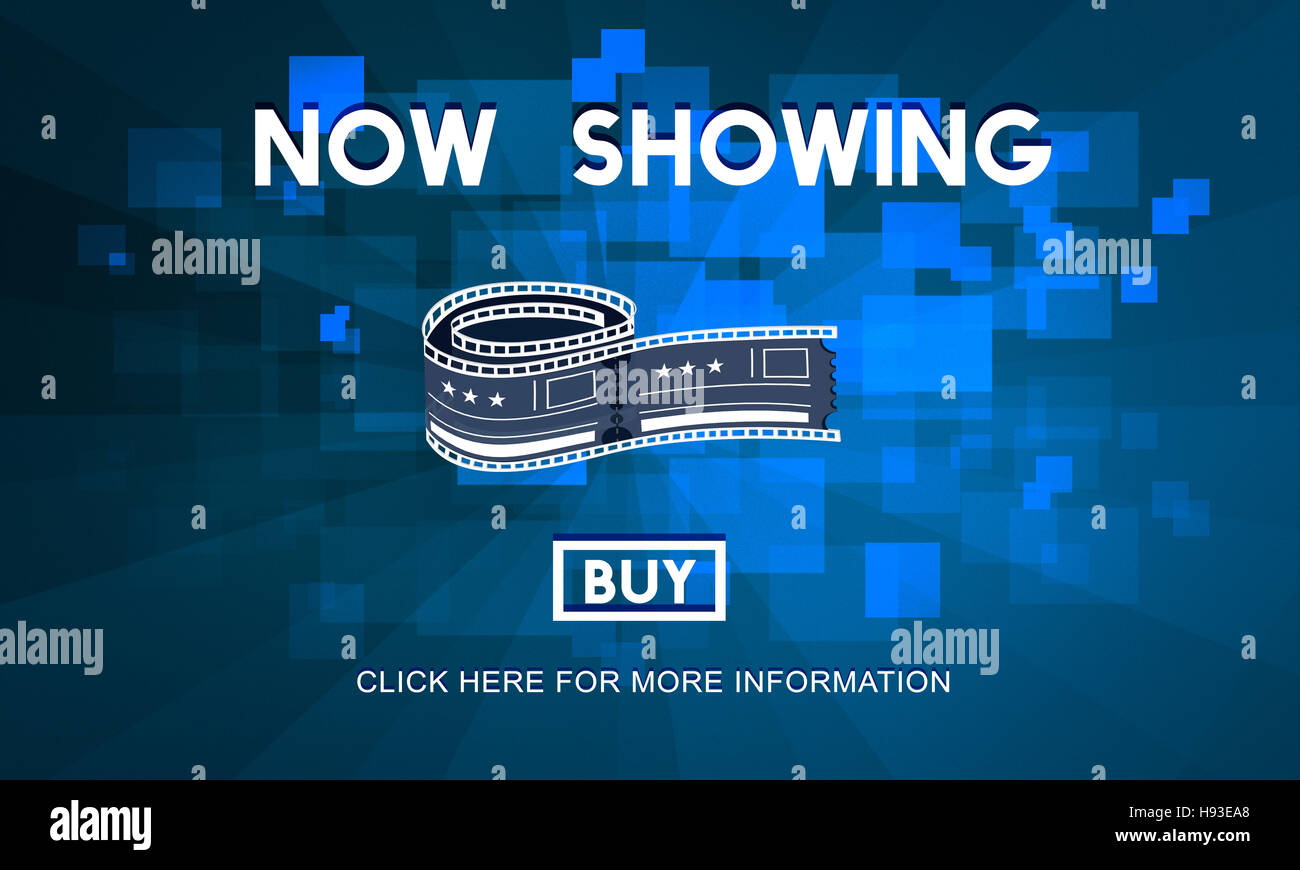 Now Showing Announcement Entertainment Time Concept Stock Photo - Alamy