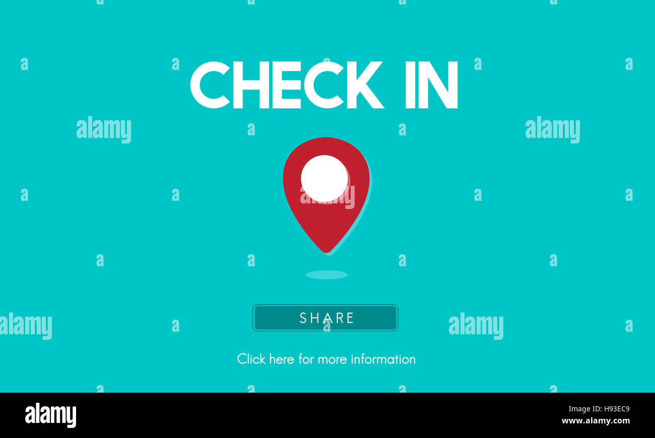 Check In Location GPS Graphic Concept Stock Photo - Alamy