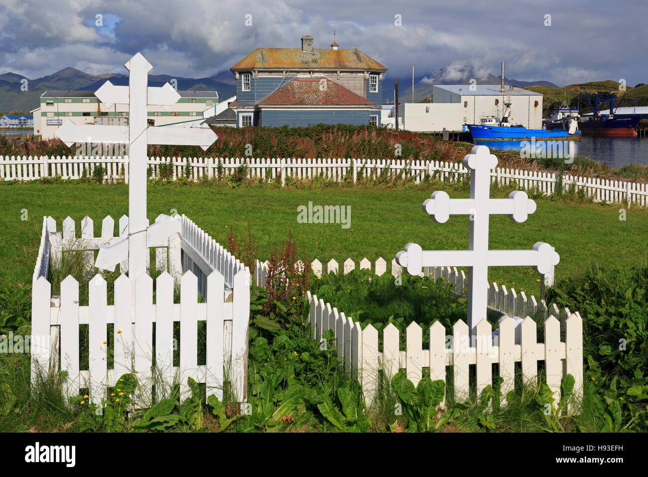 Cemetery, Russian Orthodox Church, Unalaska Island, Aleutian Islands ...