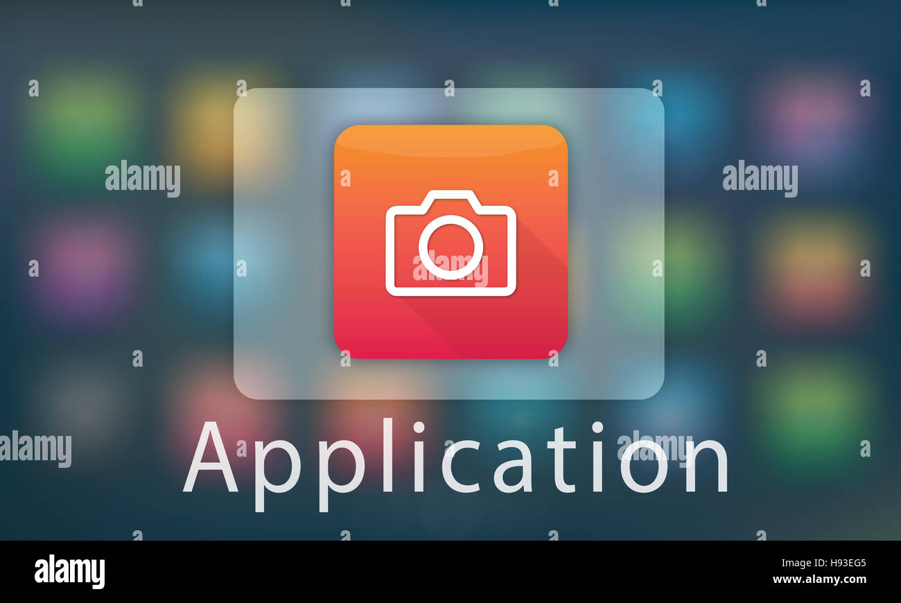 Digital Media Connection Camera Icon Concept Stock Photo - Alamy