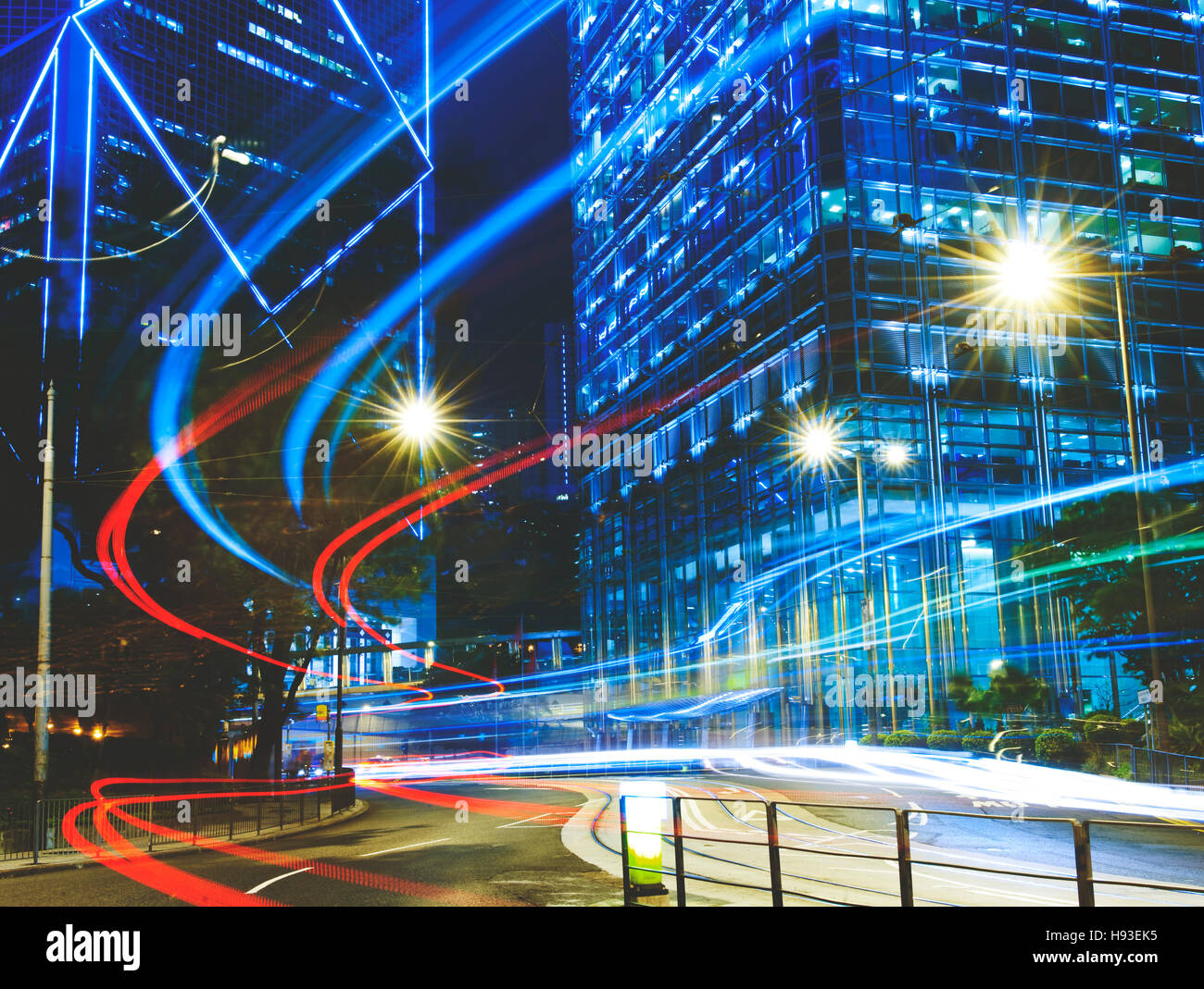 Urban Scene of Hong Kong Night Light Concept Stock Photo - Alamy
