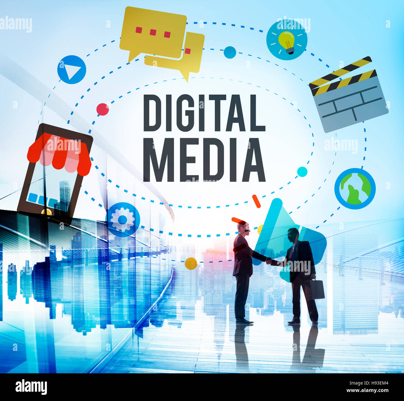 Digital Media Multimedia Networking Internet Concept Stock Photo - Alamy