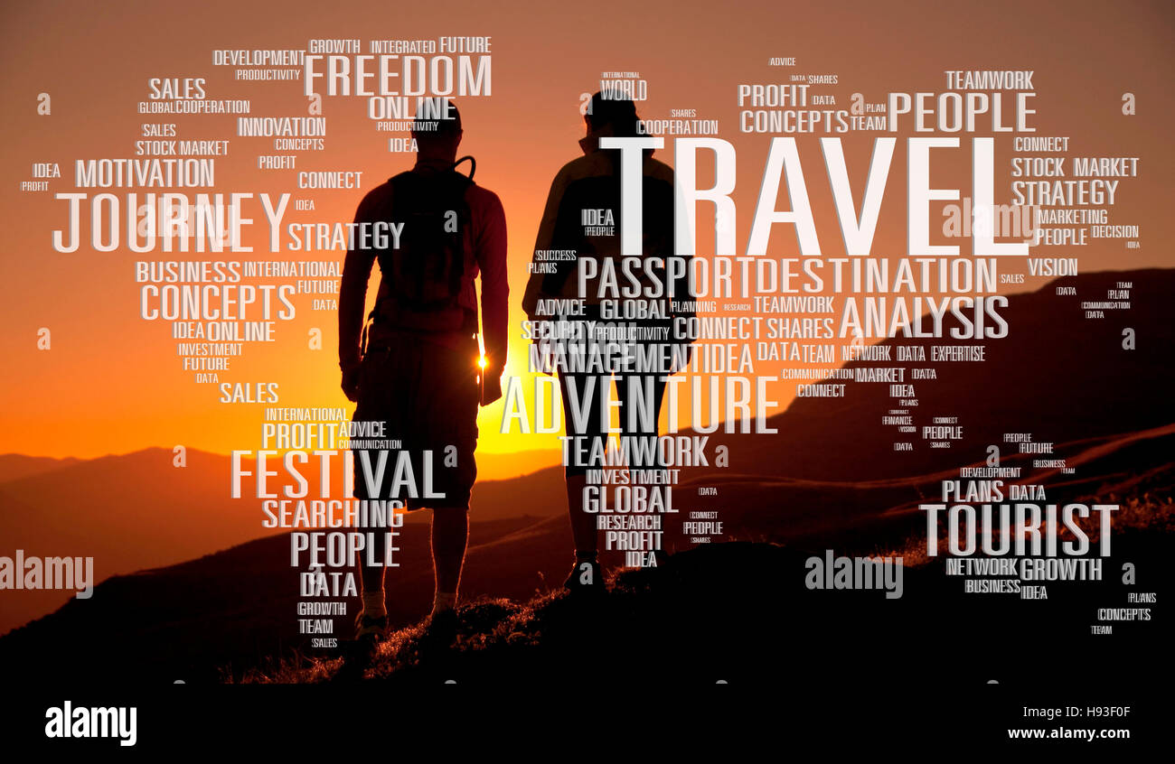 Travel Explore Global Destination Trip Adventure Concept Stock Photo ...