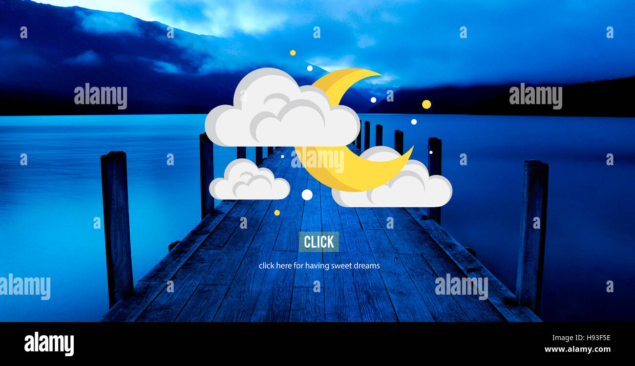 Moon Night Stars Clouds Sleep Concept Stock Photo - Alamy