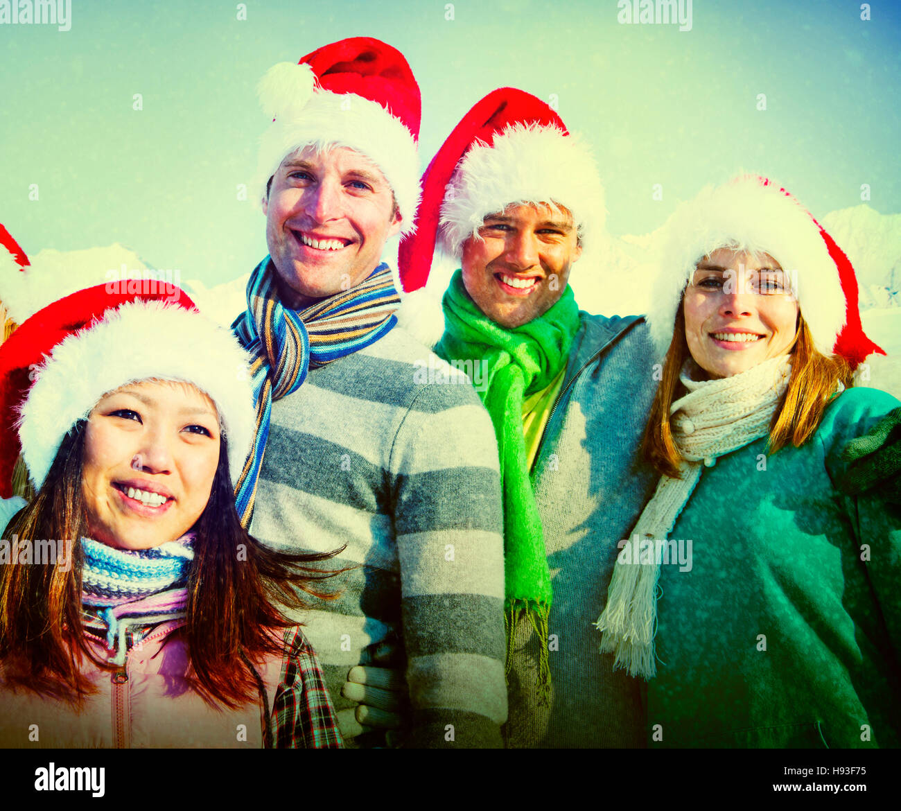 Christmas Vacation Cheerful Friends Bonding Concept Stock Photo - Alamy