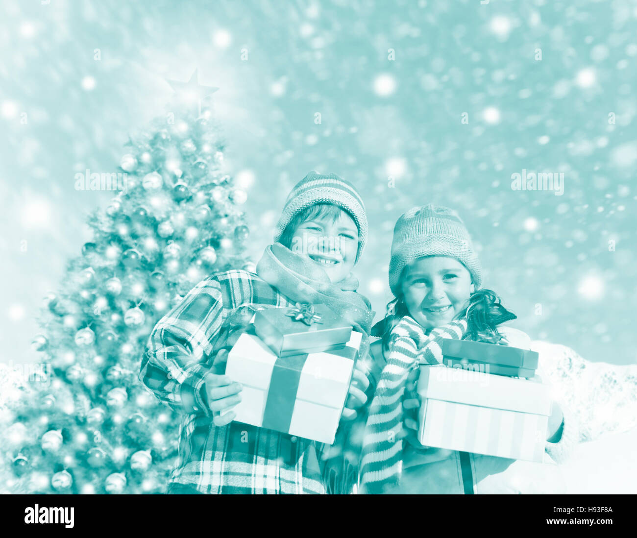 Children Christmas Winter Holidays Celebration Concept Stock Photo - Alamy