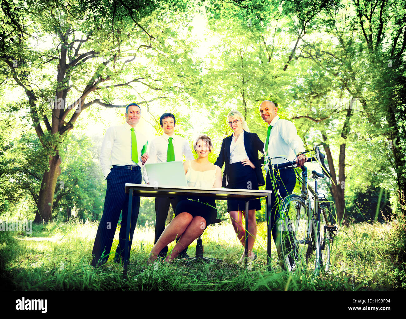 Green Business Team People Environmental Concept Stock Photo - Alamy